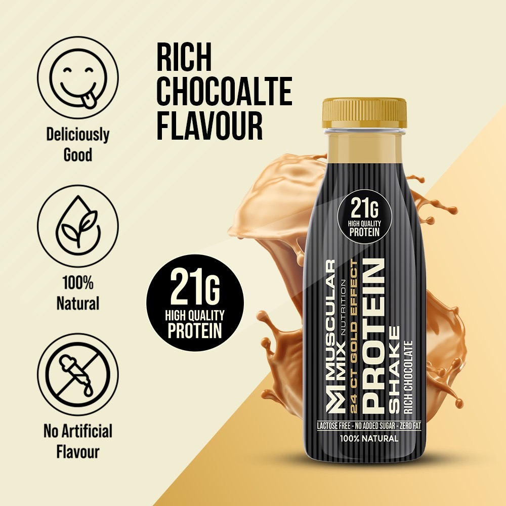 High Protein milk shake include 21g Protein for muscle gain by Muscular Mix